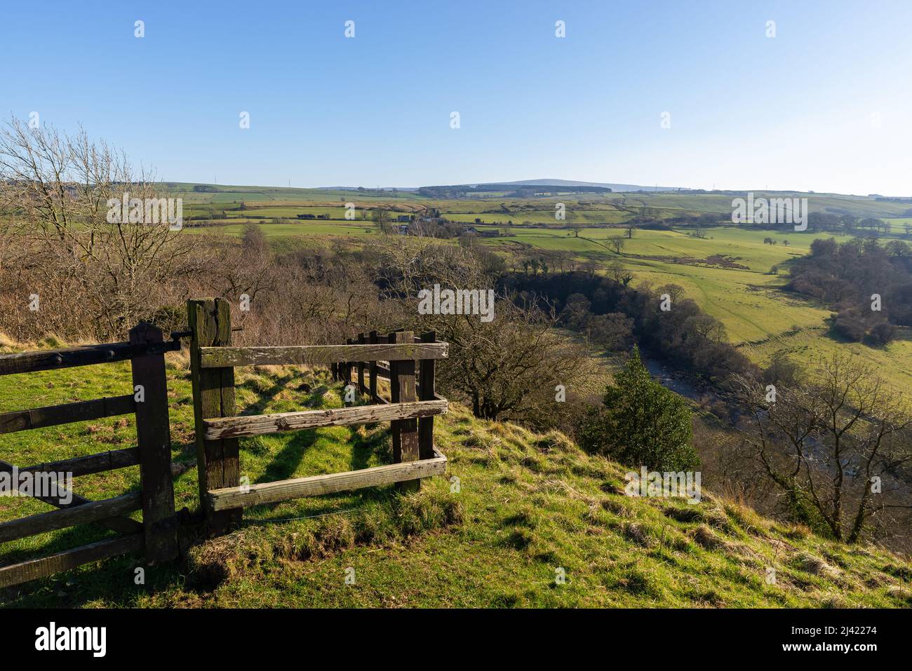 Overlooking Northern England countryside on a beautiful Spring ...