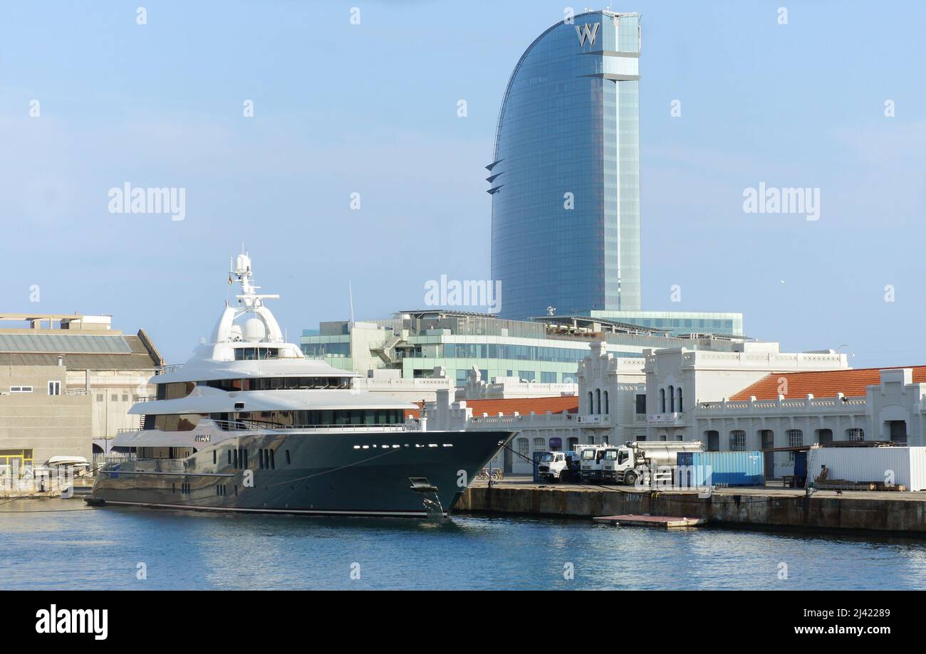 The yacht Titan owned by the russian billionaire and oligarch Alexander ...