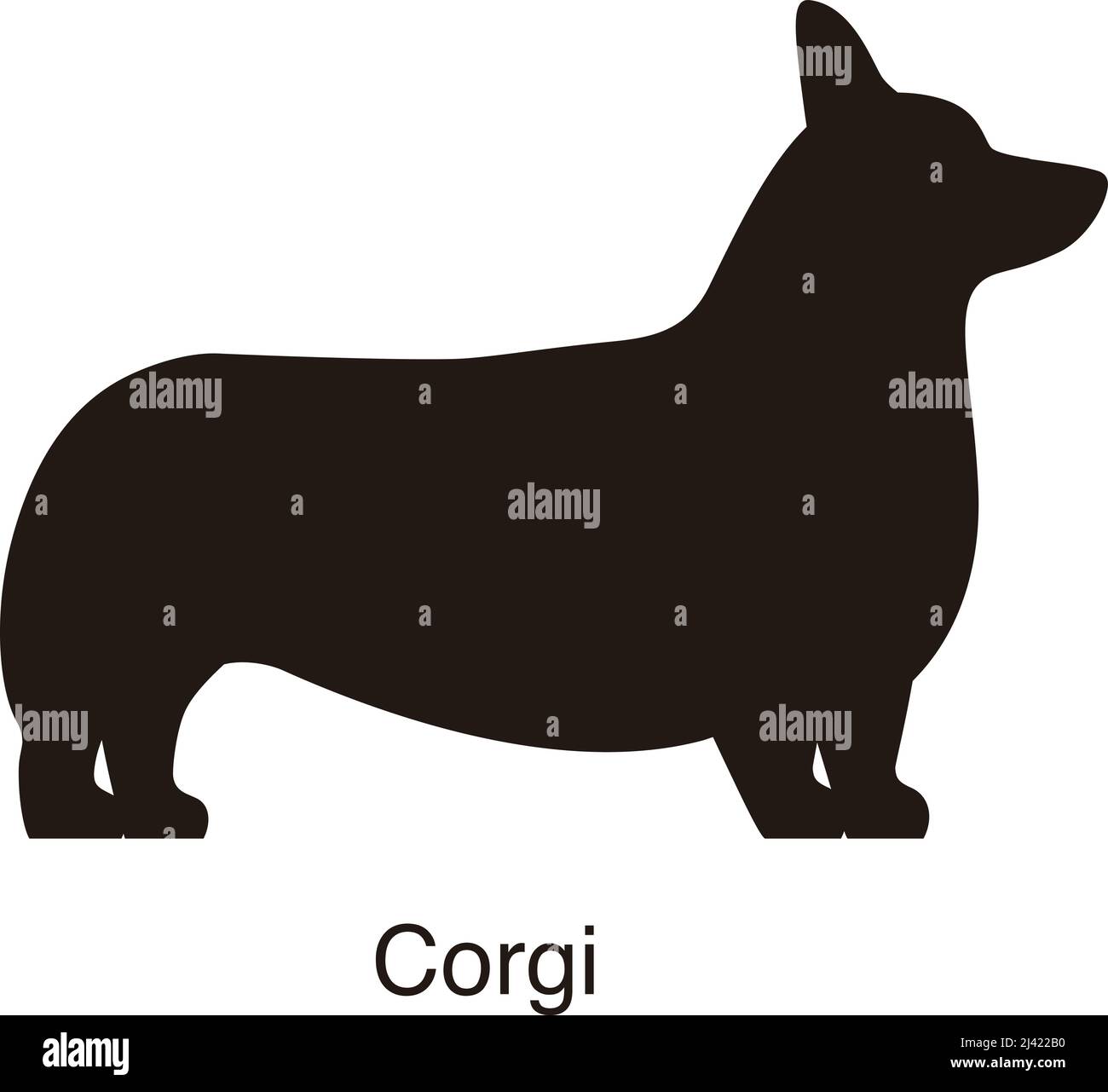 Corgi dog silhouette, side view, vector illustration Stock Vector Image ...