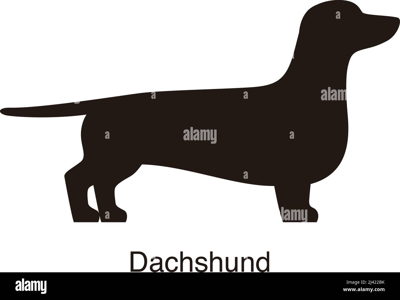Dachshund dog silhouette, side view, vector illustration Stock Vector ...