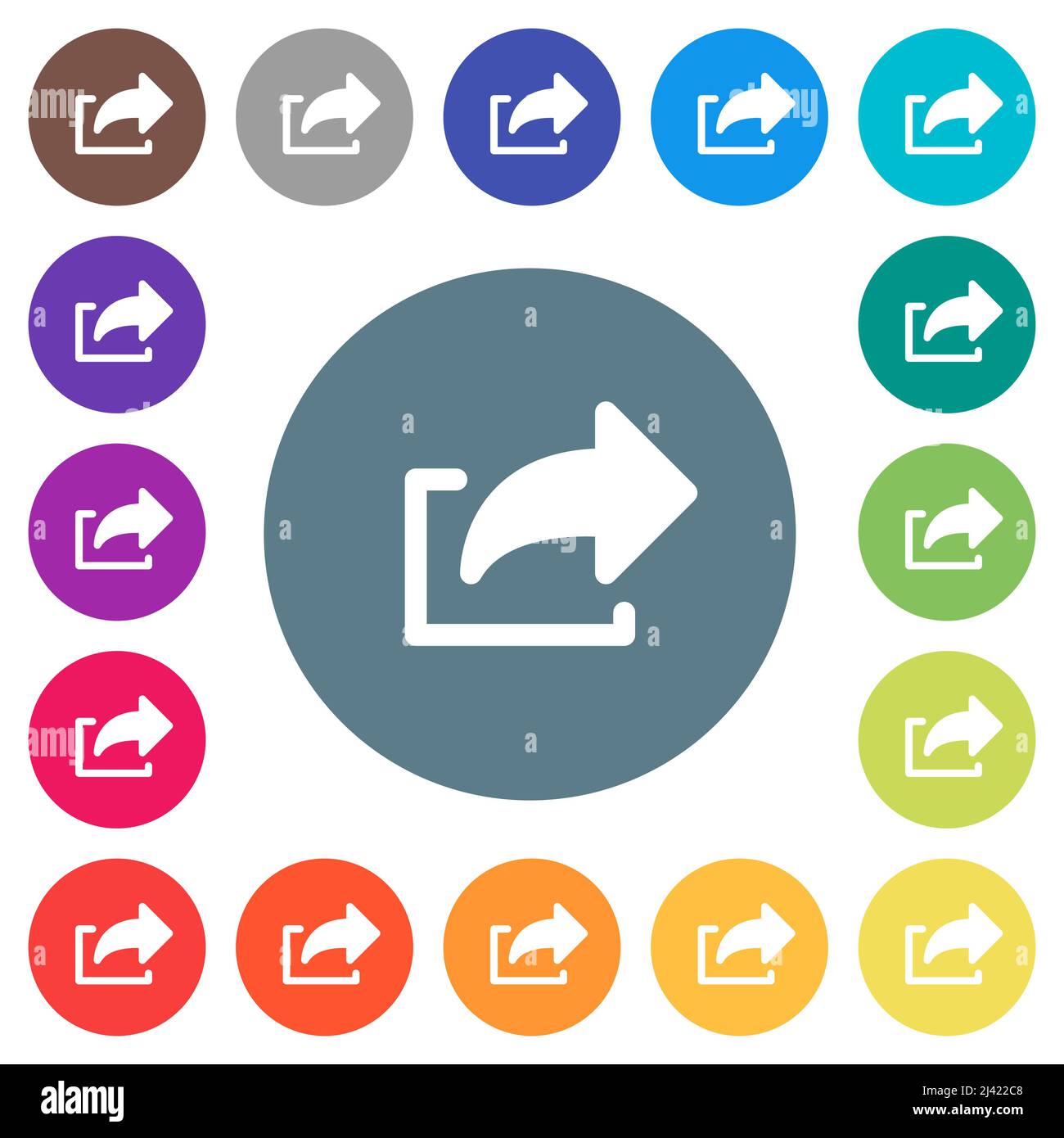 Export symbol solid flat white icons on round color backgrounds. 17 ...