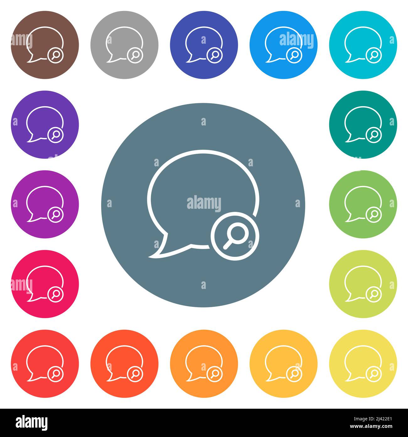 Find message outline flat white icons on round color backgrounds. 17 ...
