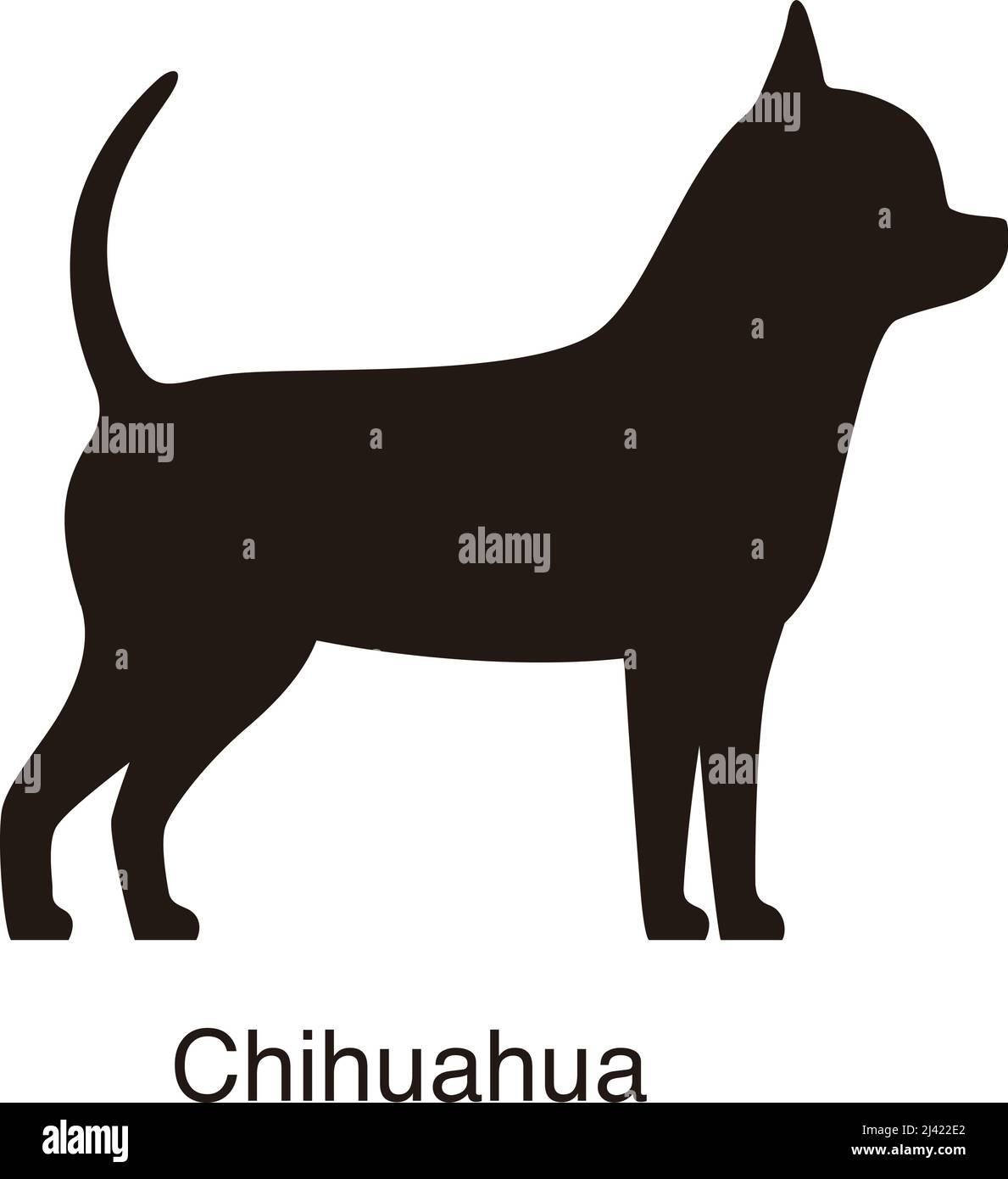 Chihuahua dog silhouette, side view, vector illustration Stock Vector ...