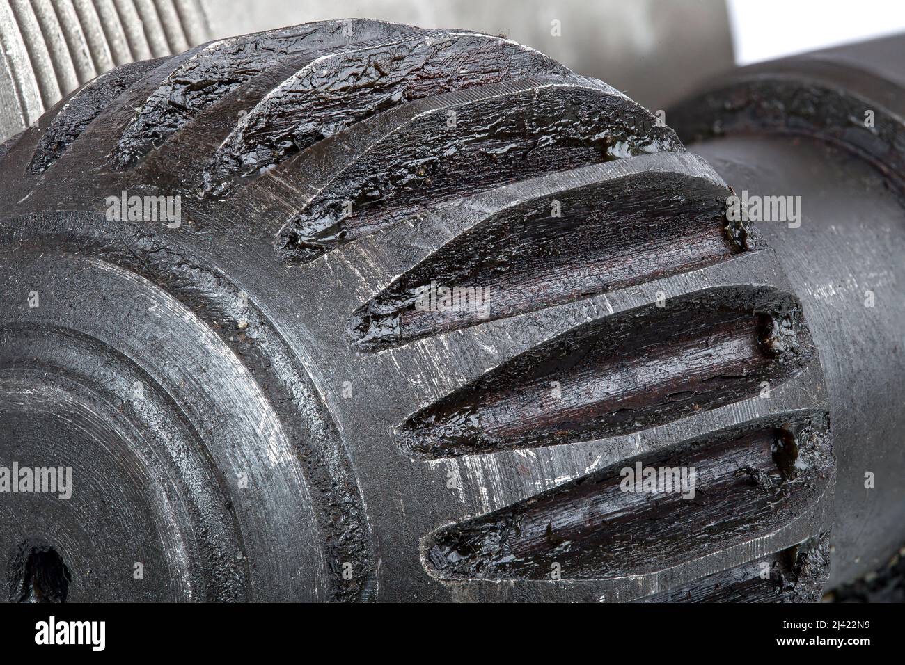 dumbbell with gear part of an industrial machine made of iron ...
