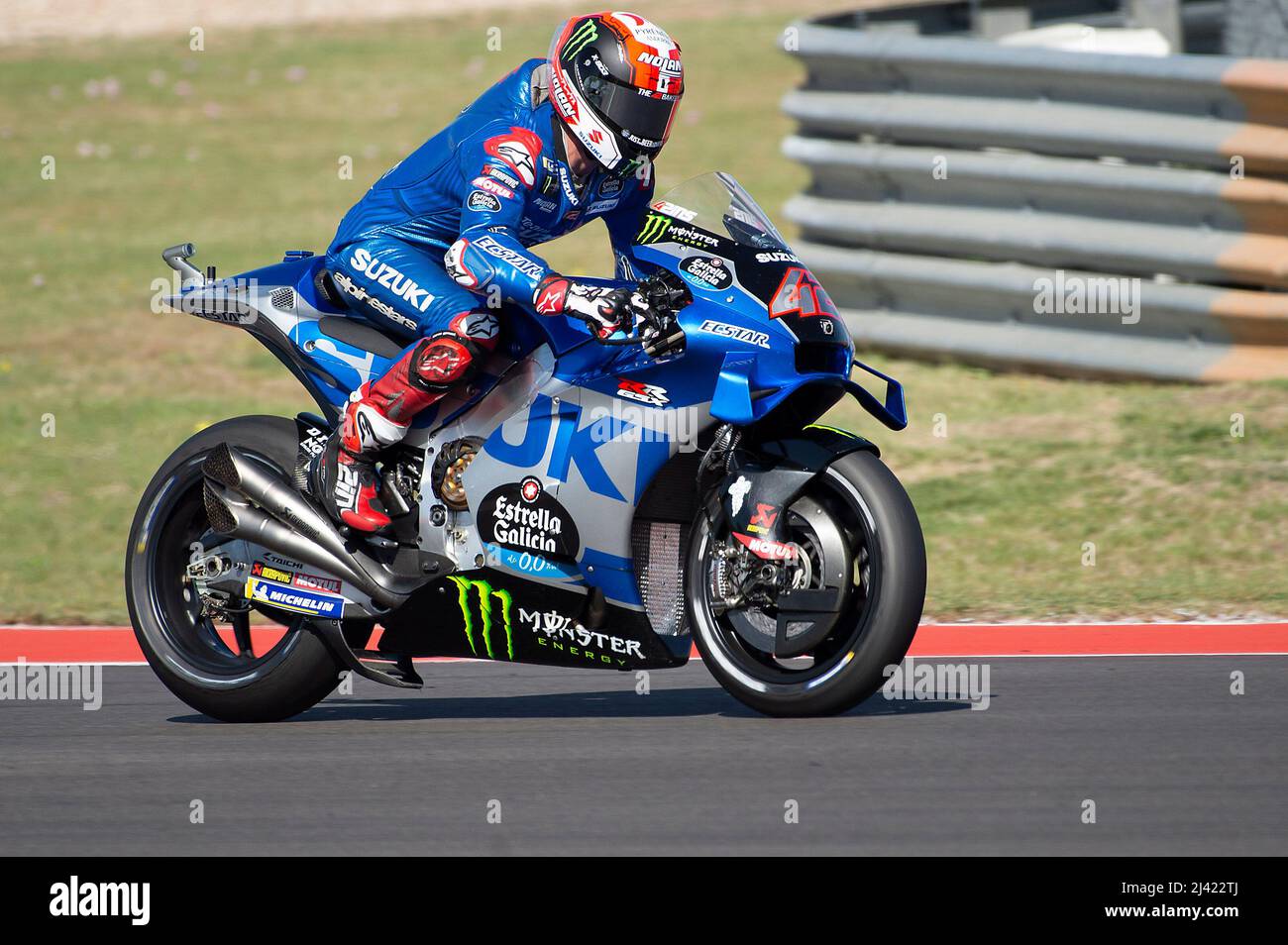 April 09, 2022: Alex Rins #42 with Team Suzuki Ecstar in action Free ...