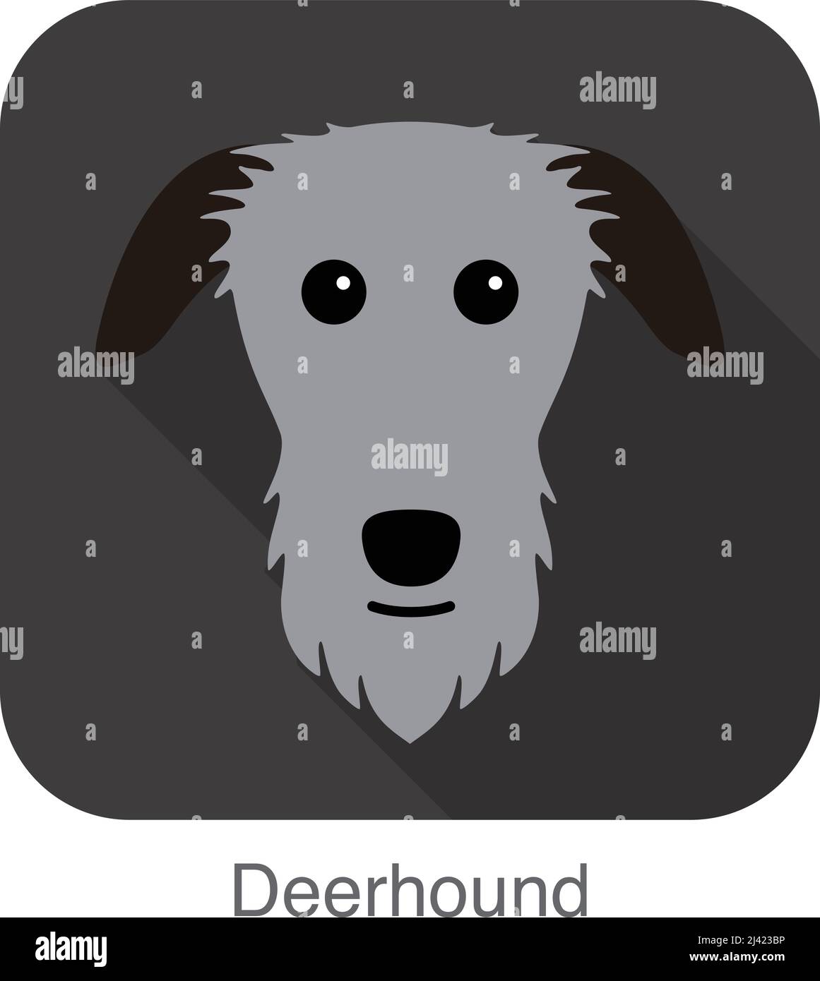 deerhound dog face portrait flat icon design, vector illustration Stock ...