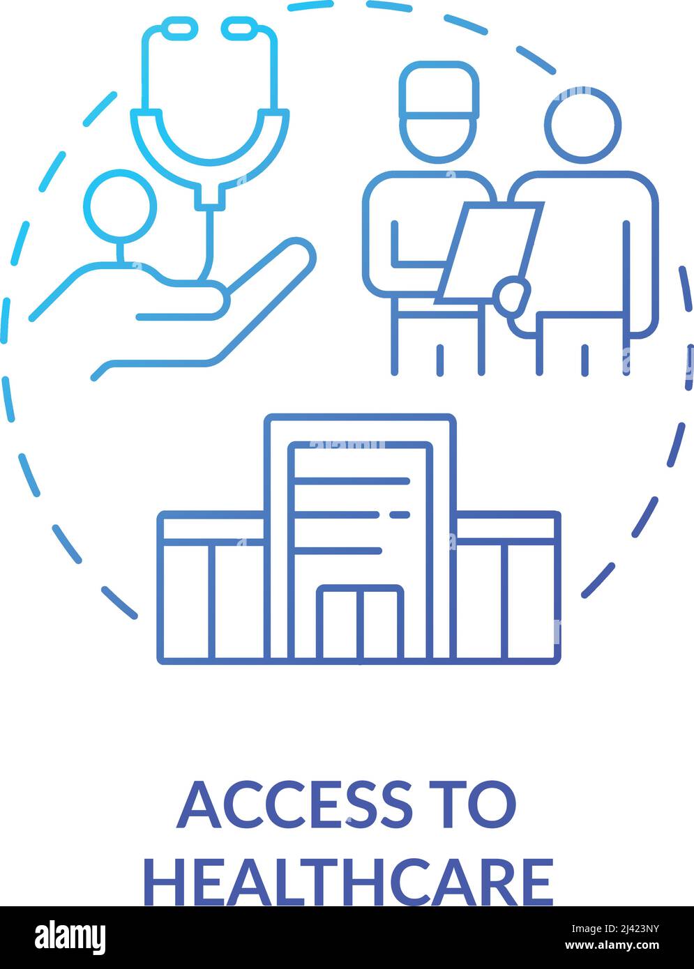 Access to healthcare blue gradient concept icon Stock Vector Image ...