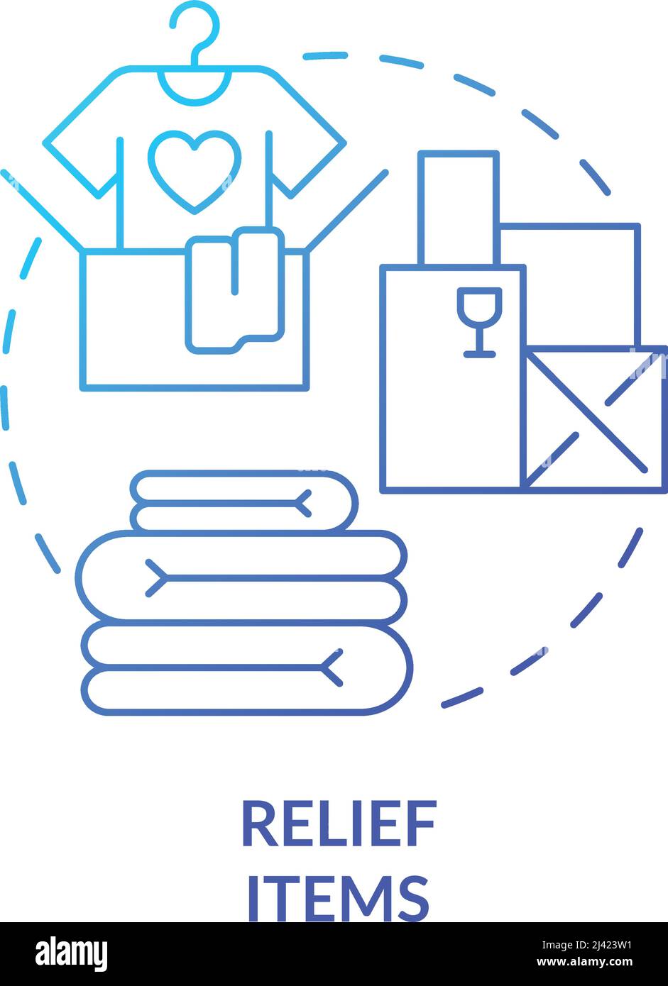 Relief items blue gradient concept icon Stock Vector Image & Art - Alamy