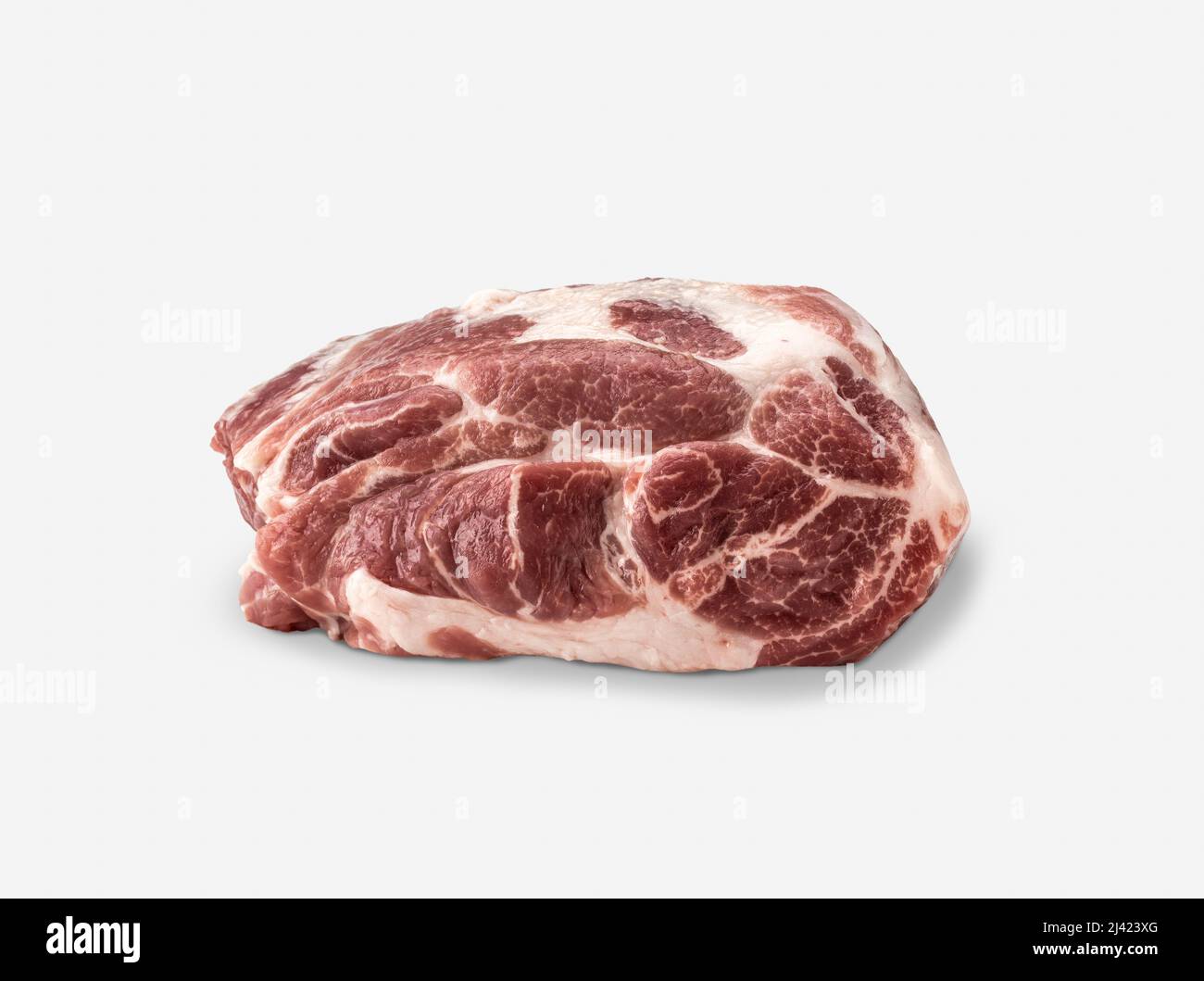 Fresh piece Raw pork. isolated on white background. Raw pork. Raw meat ...