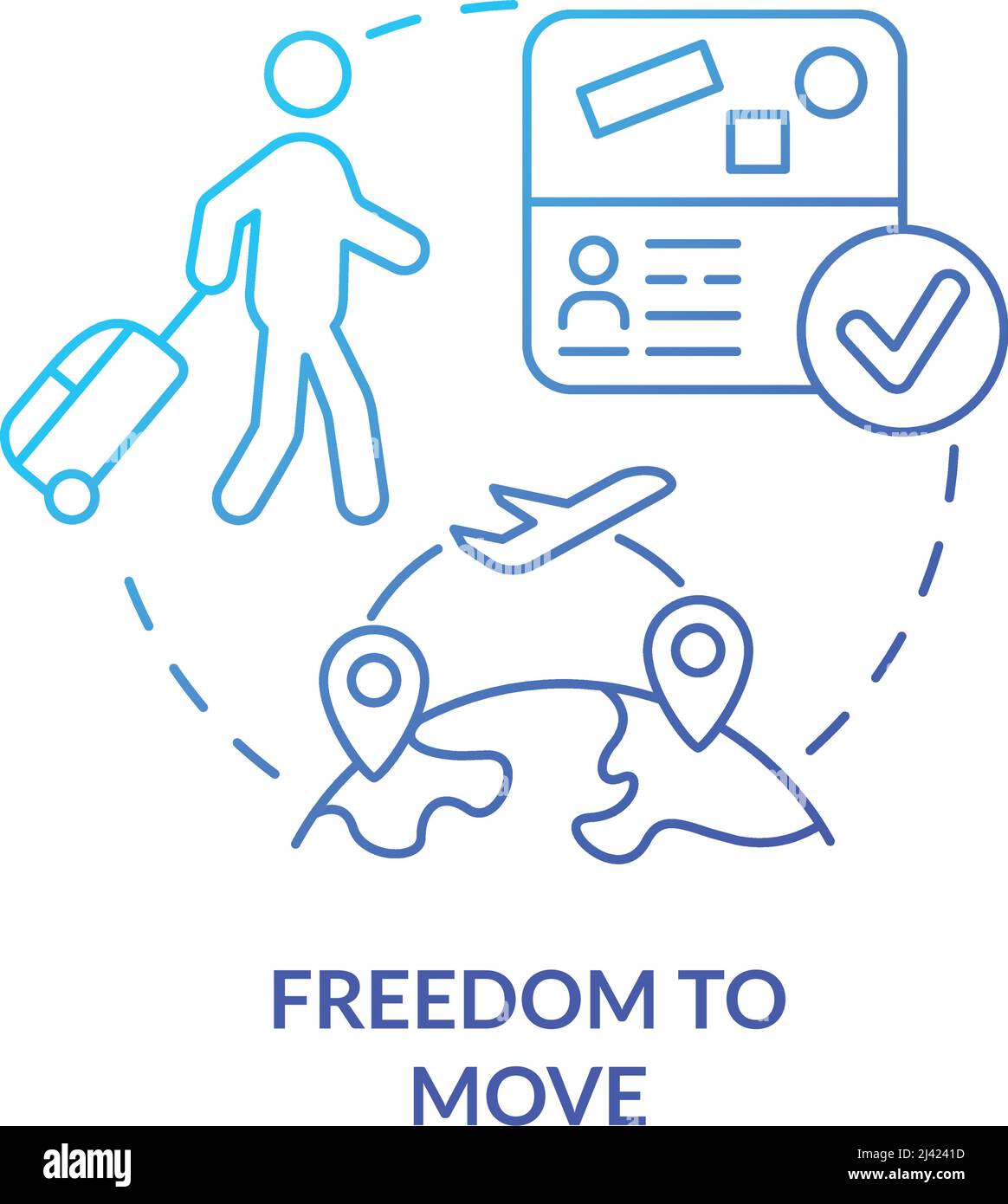 Freedom to move blue gradient concept icon Stock Vector Image & Art - Alamy