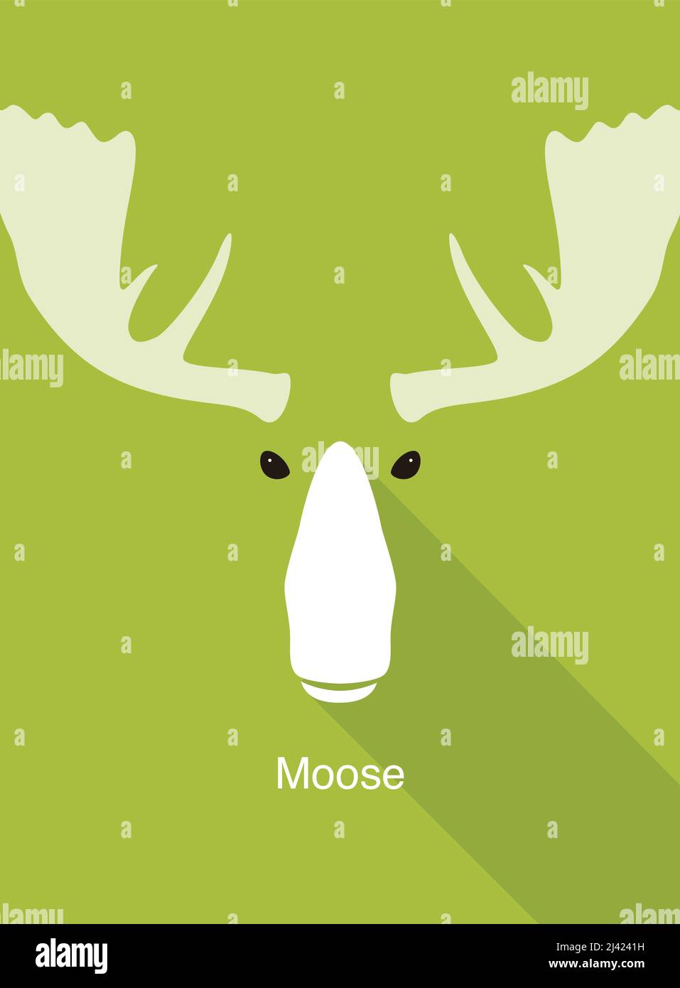 Moose face flat icon design, vector illustration Stock Vector Image ...