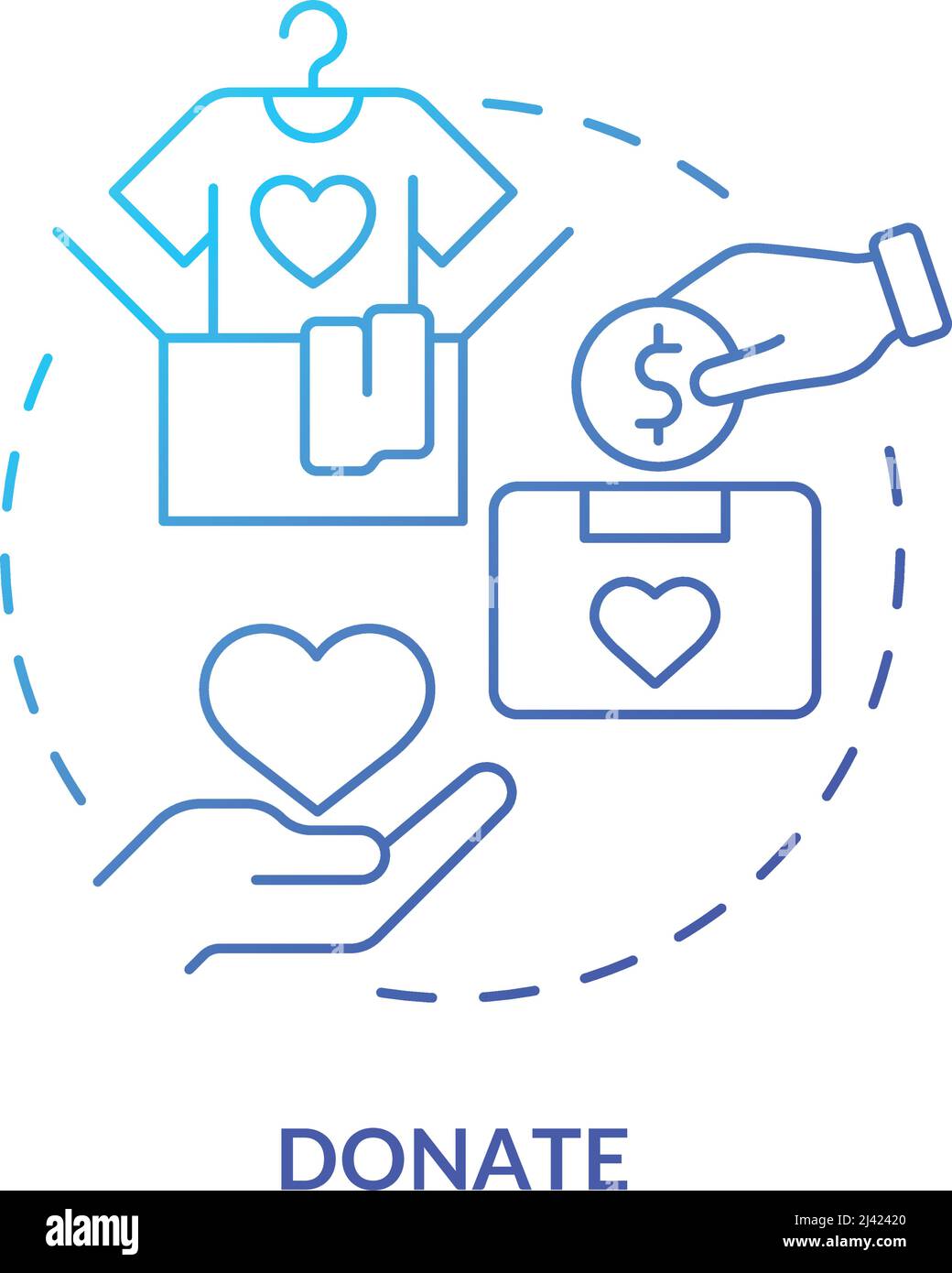 Donate blue gradient concept icon Stock Vector Image & Art - Alamy