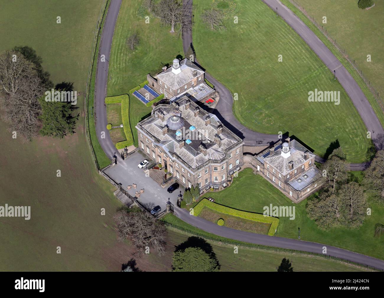 aerial view of Denton Hall near Ilkley, West Yorkshire Stock Photo - Alamy