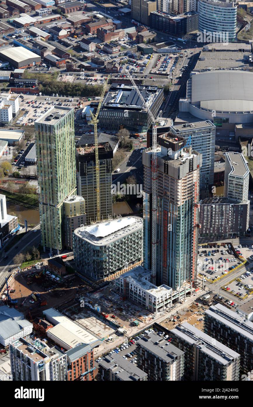 aerial view of a new development in the Greengate area of Manchester ...