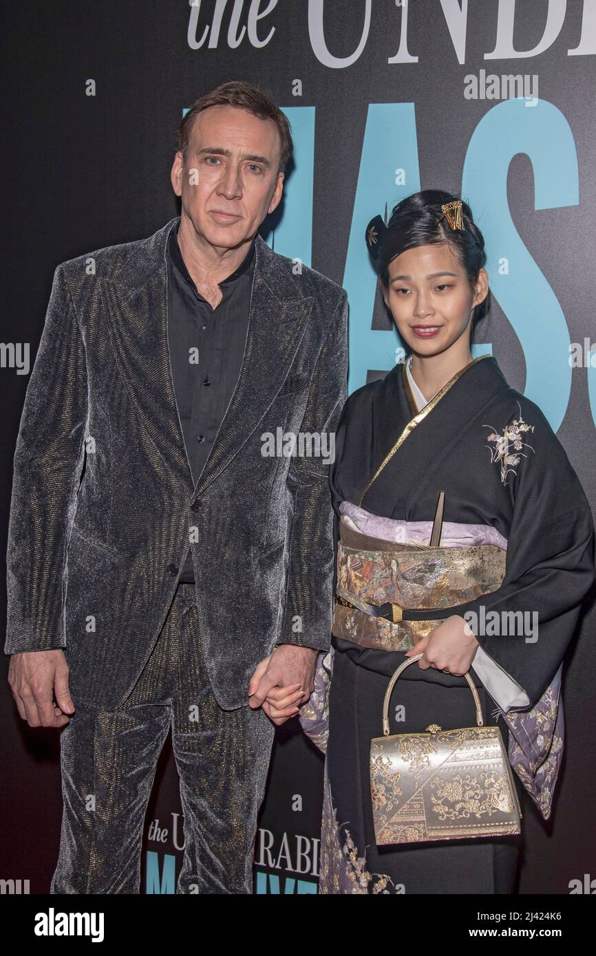 New York, United States. 10th Apr, 2022. Nicolas Cage and Riko Shibata ...