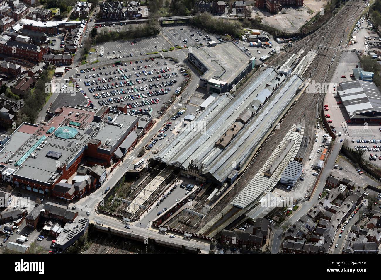 aerial view of Preston Railway Station, Lancashire Stock Photo - Alamy