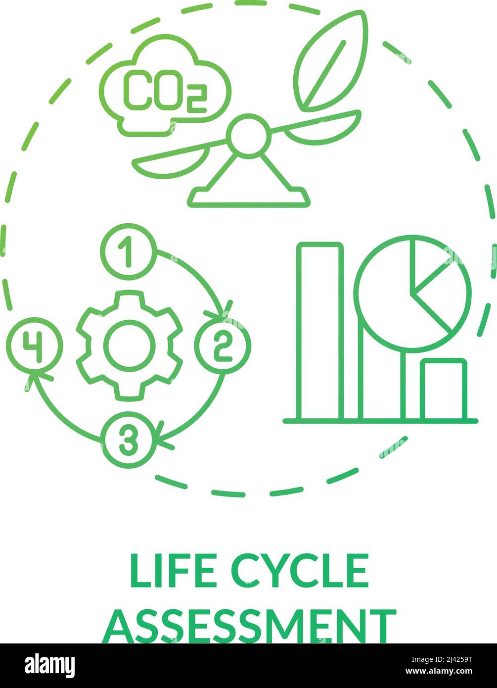 Life cycle assessment green gradient concept icon Stock Vector Image & Art - Alamy