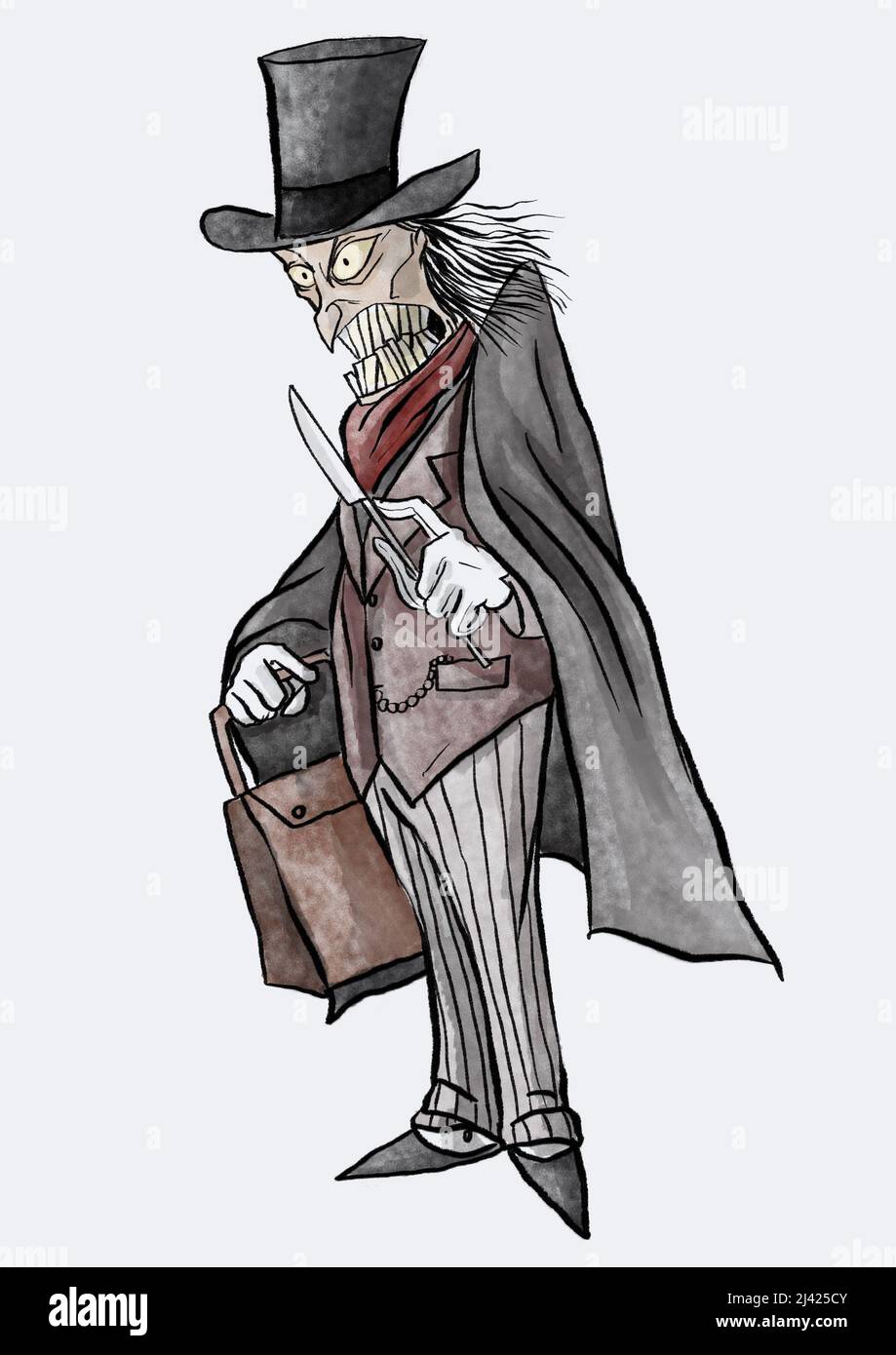 Jack the Ripper hand drawn illustration Stock Photo - Alamy