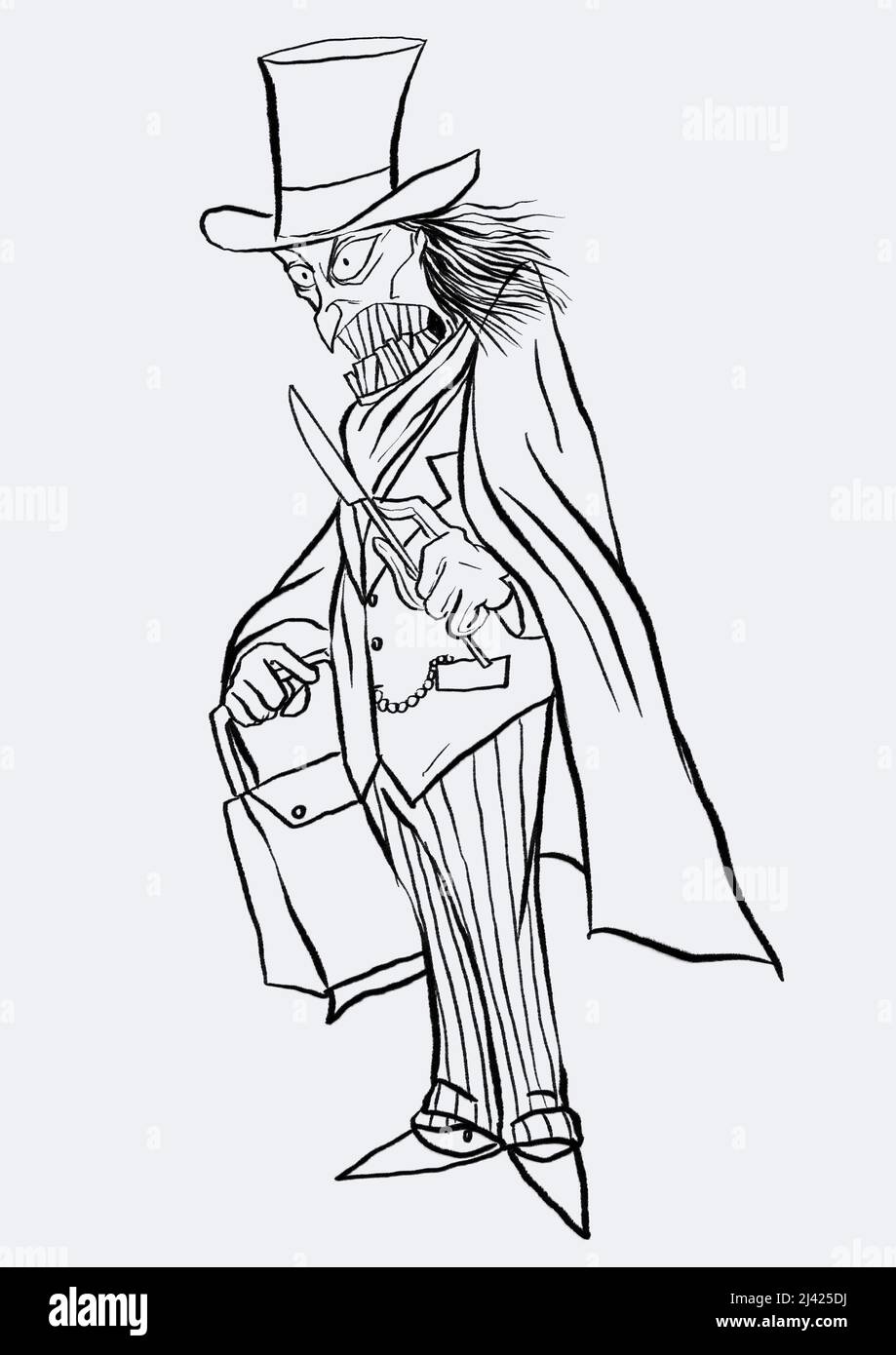 Jack the Ripper hand drawn illustration Stock Photo - Alamy