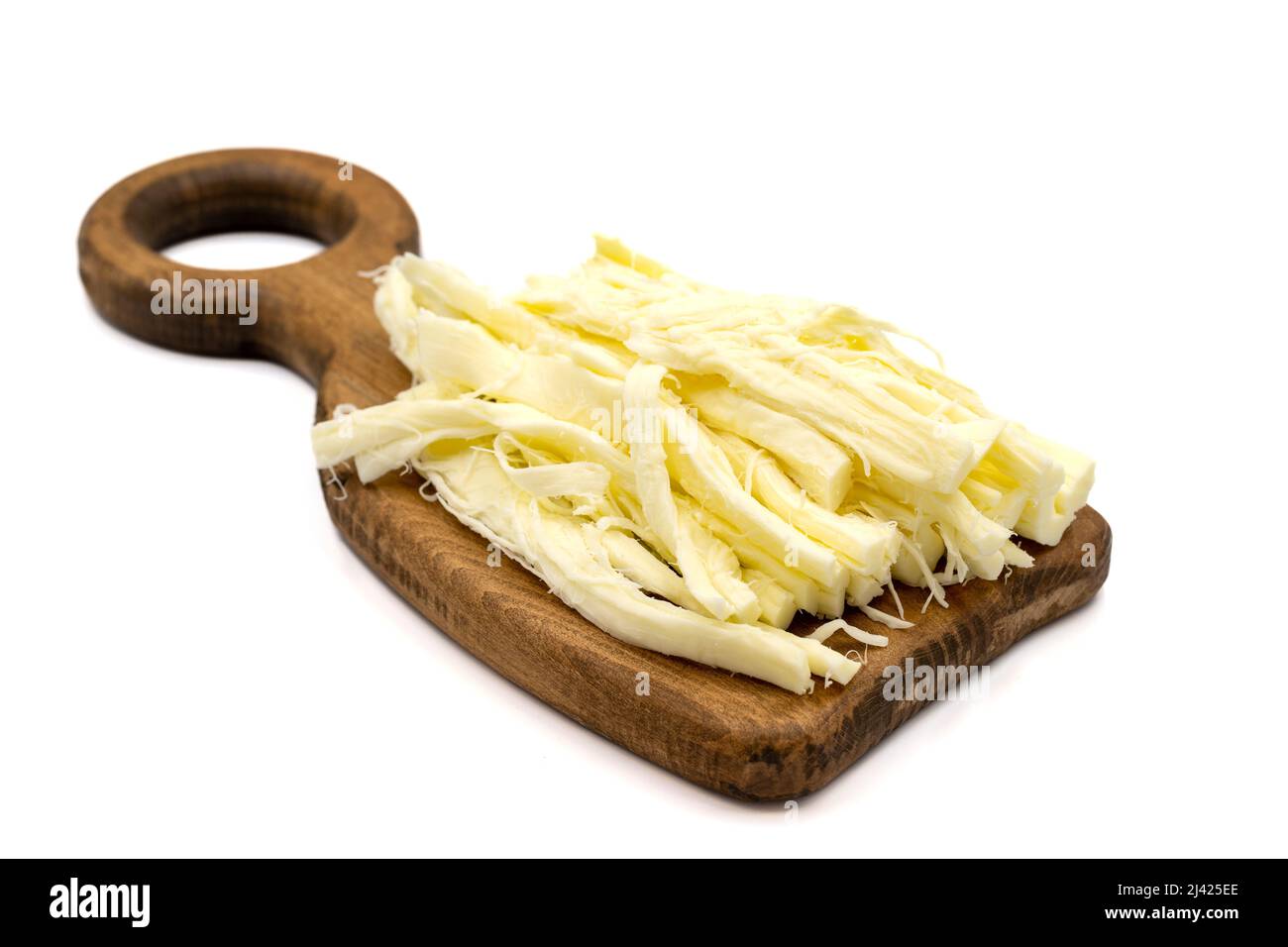 Cecil cheese or String cheese isolated on a white background. Delicious ...
