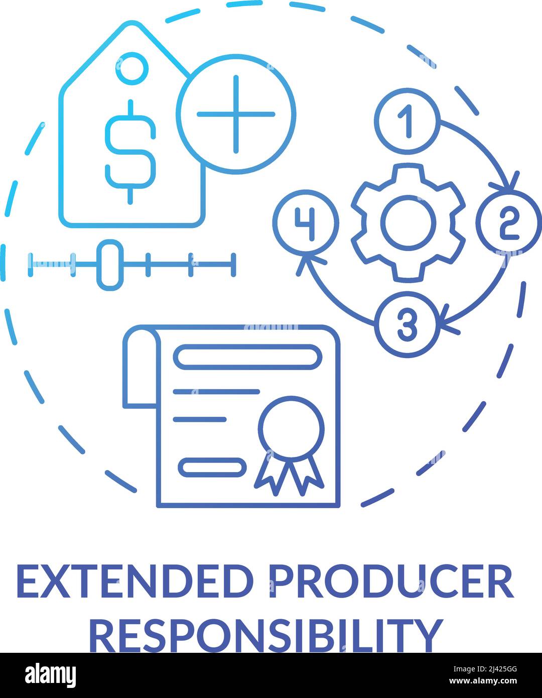 Extended producer responsibility blue gradient concept icon Stock ... Extended producer responsibility blue gradient concept icon Stock ...