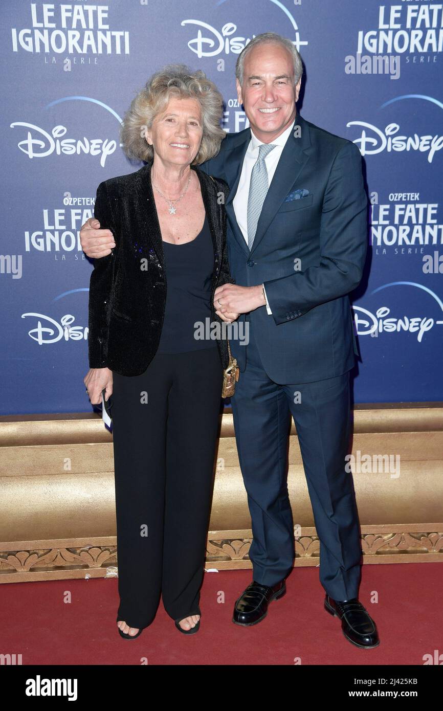 Tilde Corsi and Gianni Romoli attend the red carpet of the Disney ...