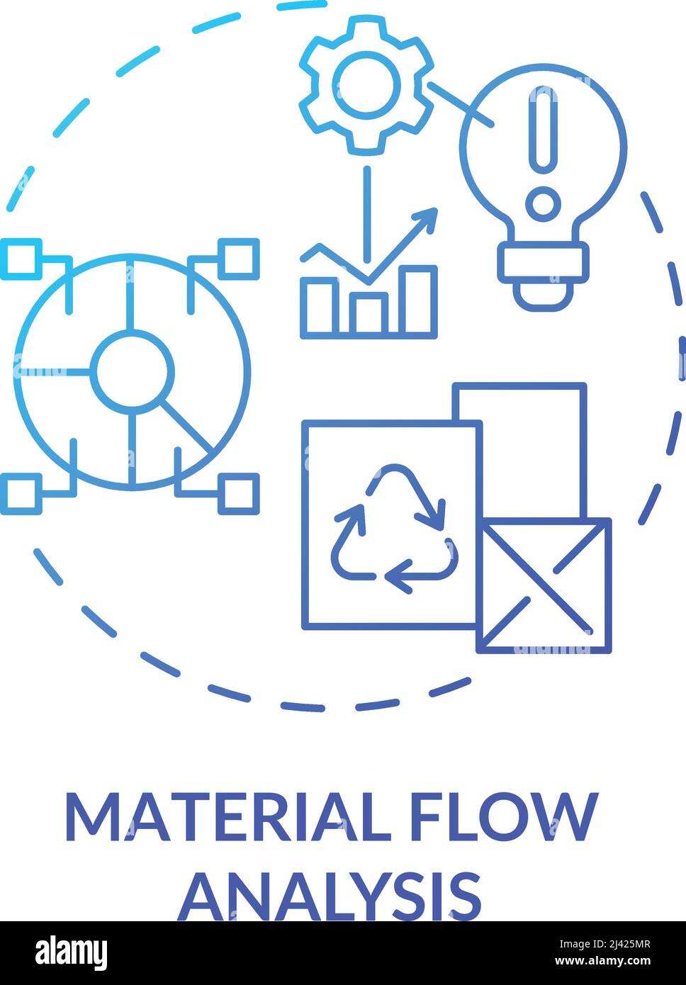 Material flow analysis blue gradient concept icon Stock Vector Image ...