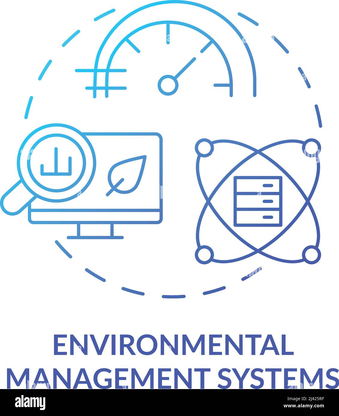 Environmental management system blue gradient concept icon Stock Vector ...