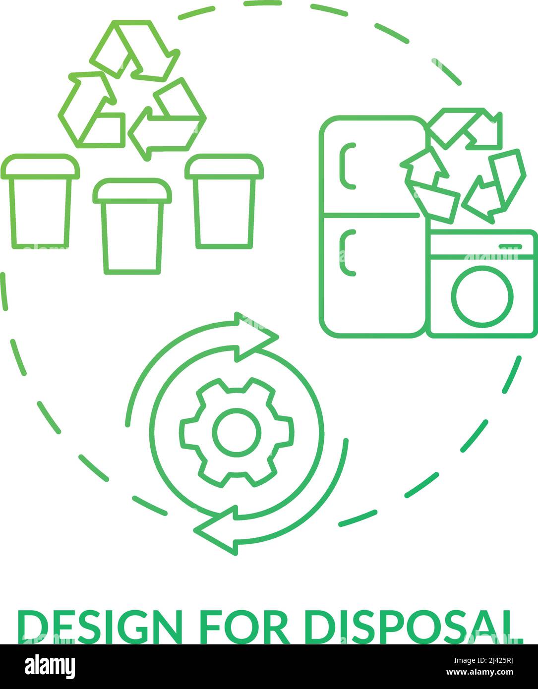 Design for disposal green gradient concept icon Stock Vector Image ...