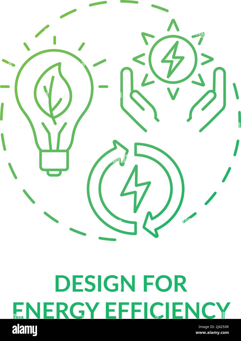 Design for energy efficiency green gradient concept icon Stock Vector ...