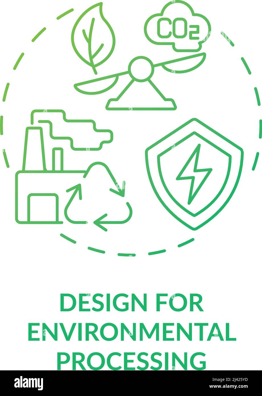 Design for environmental processing green gradient concept icon Stock ...