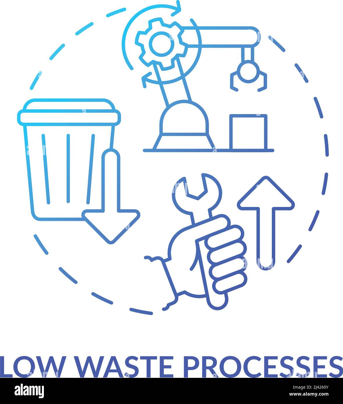 Low waste processes blue gradient concept icon Stock Vector Image & Art ...