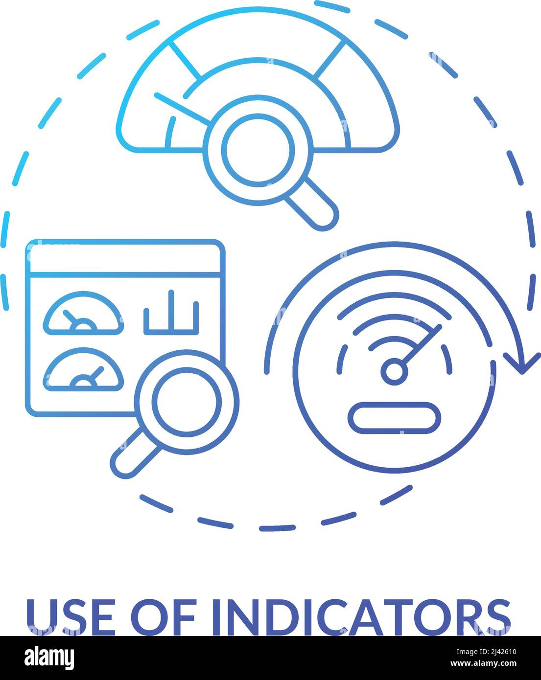 Use of indicators blue gradient concept icon Stock Vector Image & Art ...