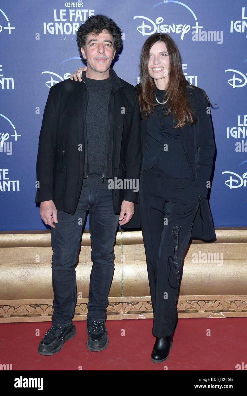 Max Gazzè and wife Maria attend the red carpet of the Disney series Le ...