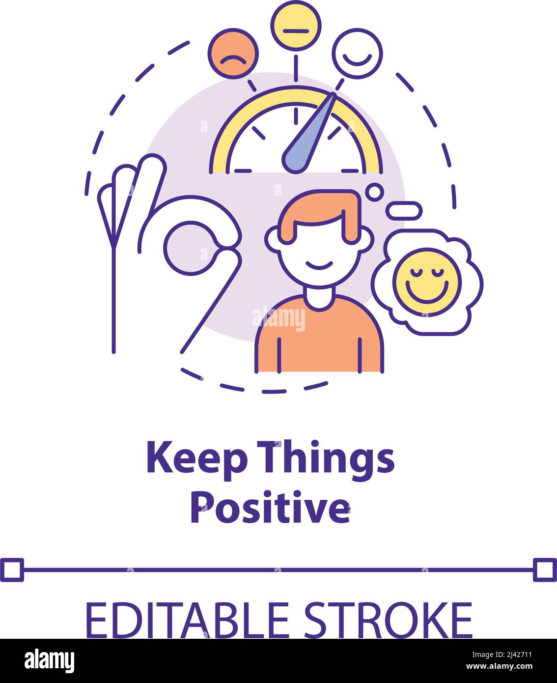 Keep things positive concept icon Stock Vector Image & Art - Alamy