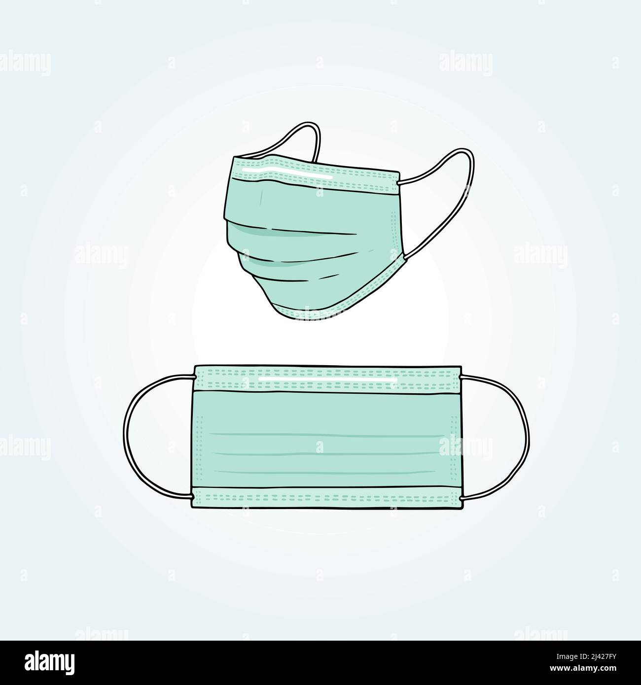 Hand drawn vector illustration of surgical mask Stock Photo - Alamy