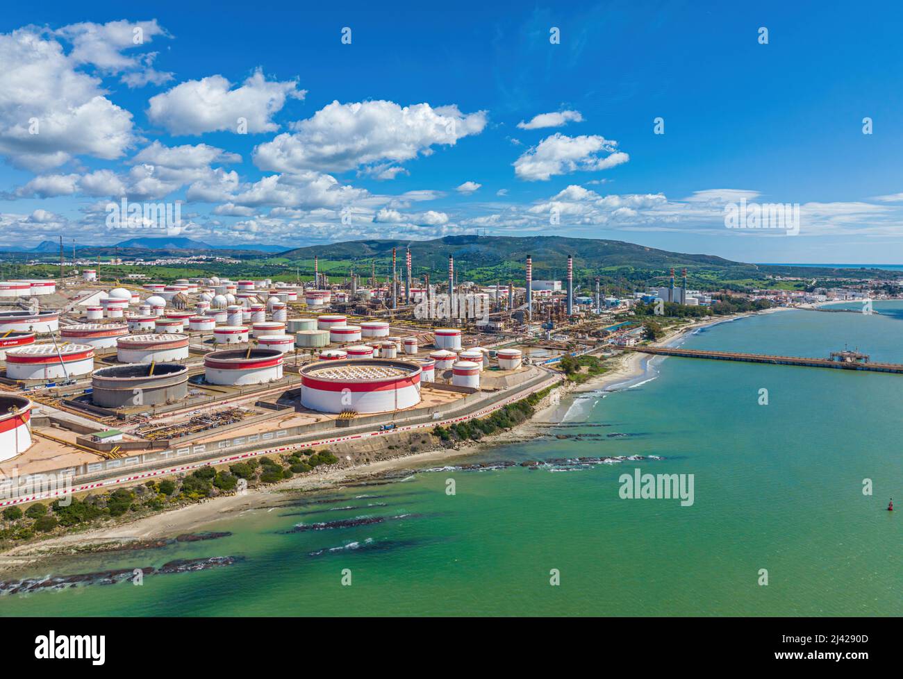 ALGECIRAS, SPAIN - APRIL 9, 2022: The Gibraltar San Roque Refinery is ...