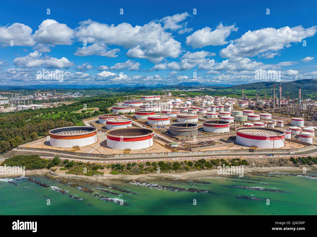 ALGECIRAS, SPAIN - APRIL 9, 2022: The Gibraltar San Roque Refinery is ...