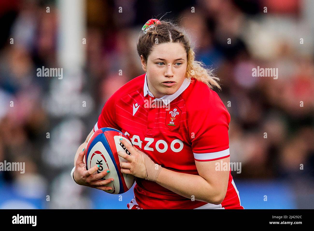 Wales Women Gwen Crabb during the TikTok Women's Six Nations match at ...