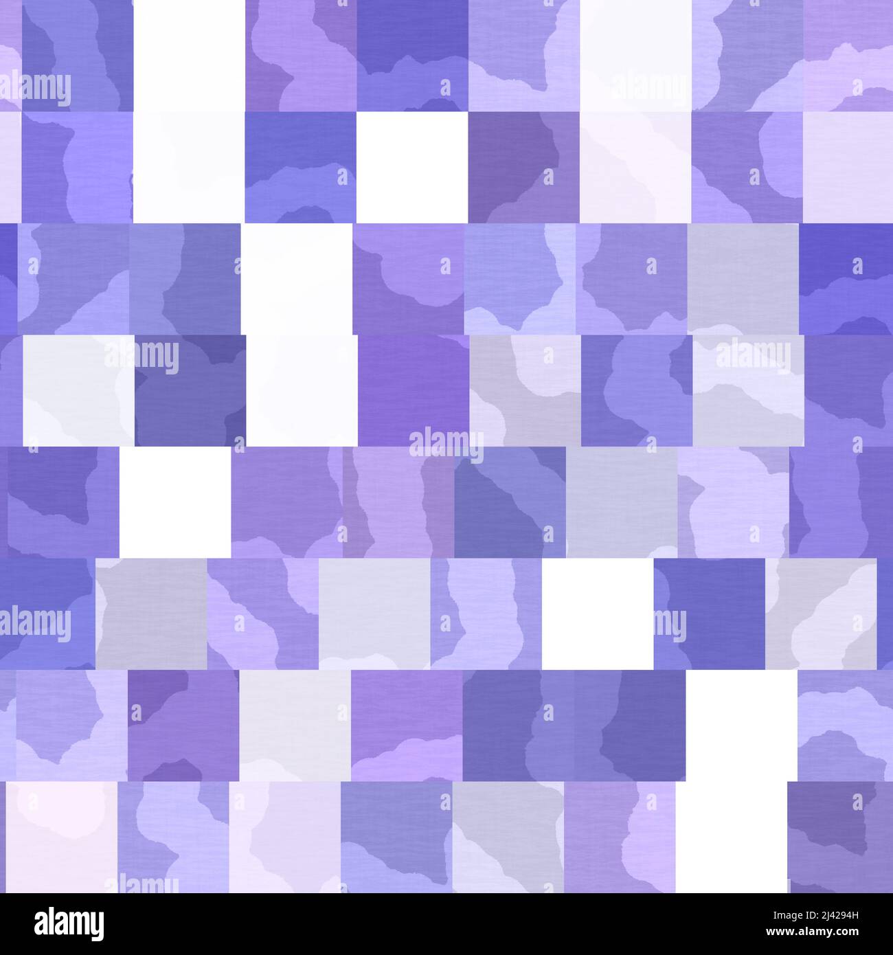 Random patchwork purple mosaic pixel grid seamless pattern. Modern ...