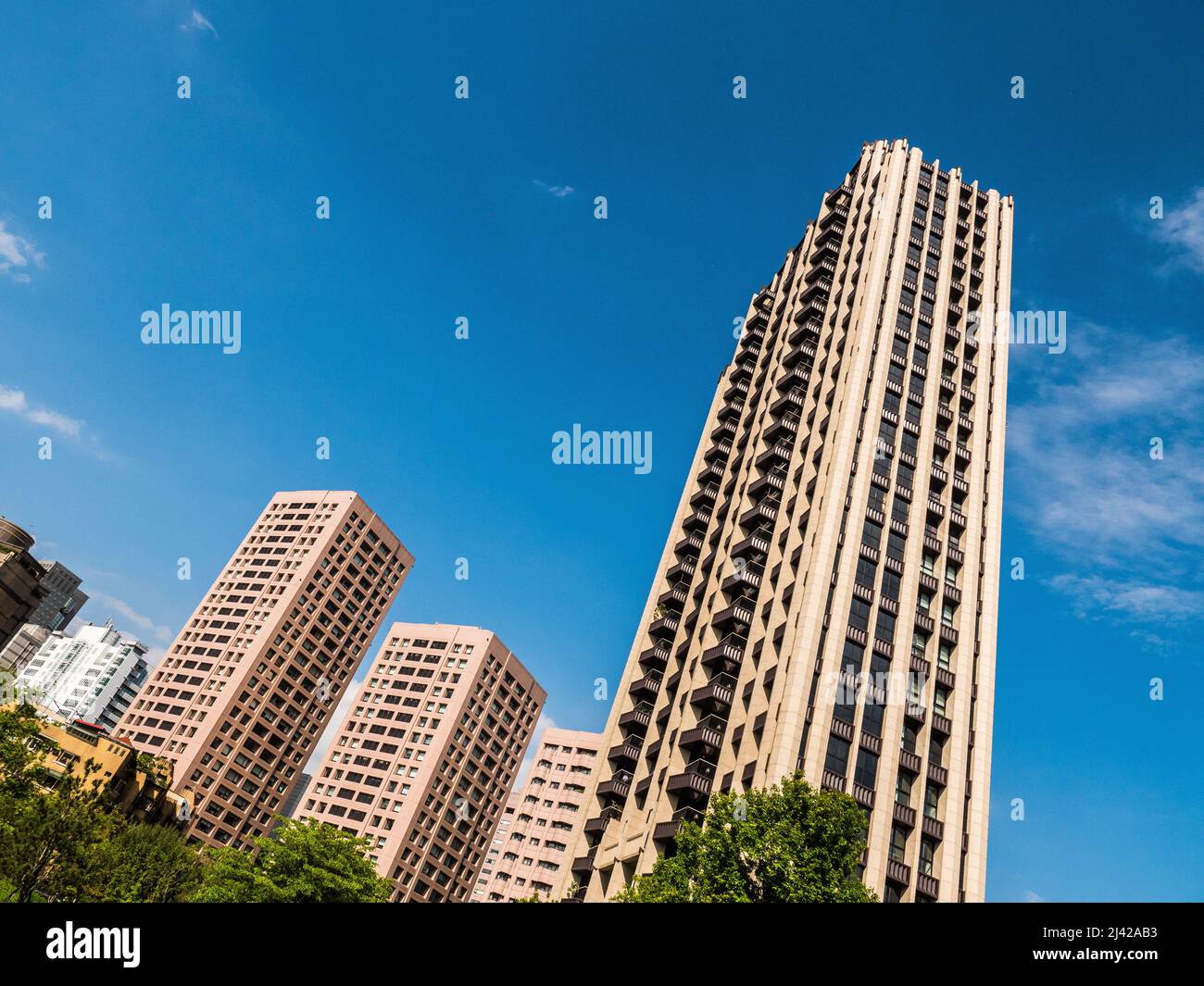 Tall apartment buildings in DaAn district, Taipei Stock Photo - Alamy