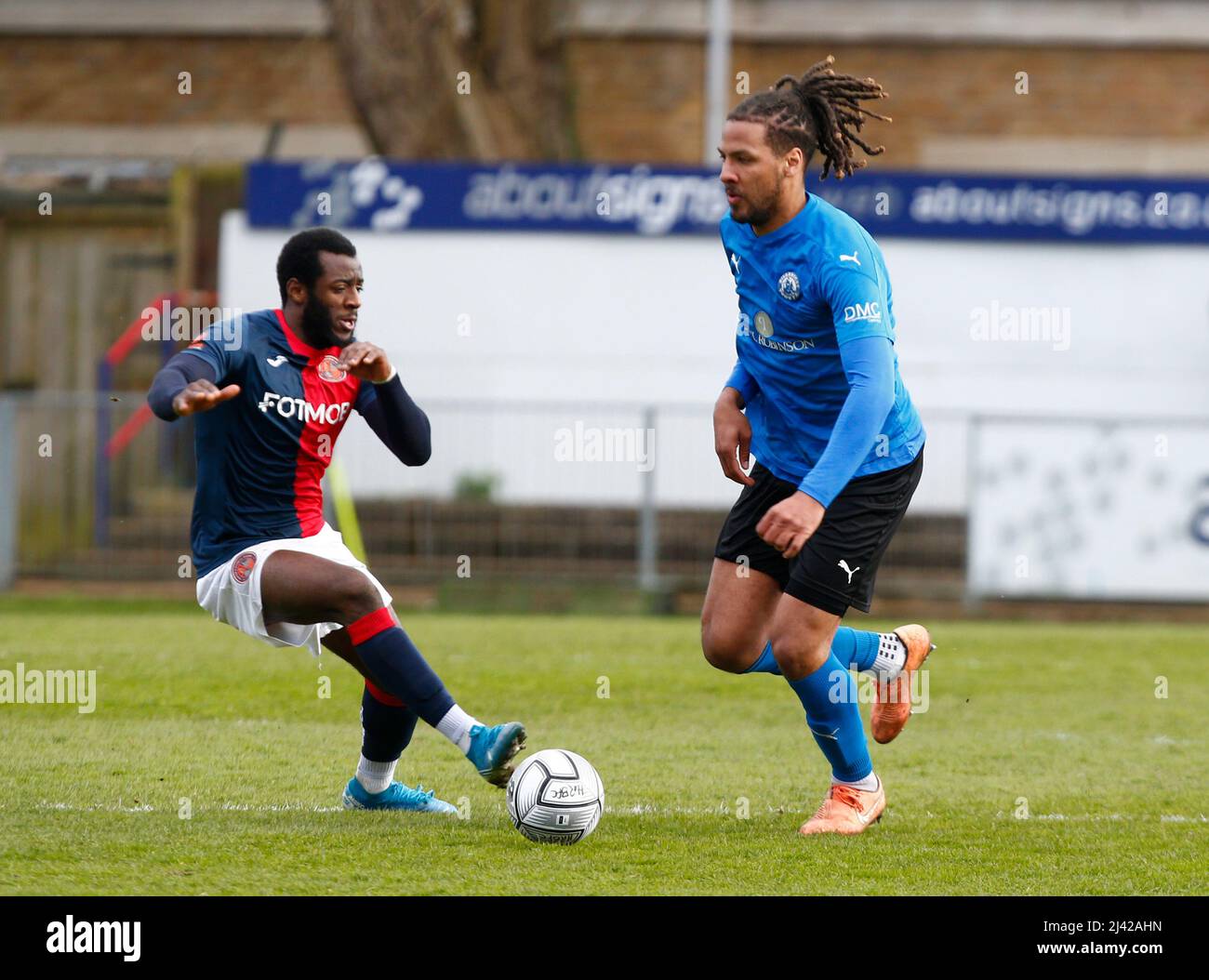 HAMPTON ENGLAND - APRIL 09 : L-R Tyrell Miller-Rodney of Hampton and ...