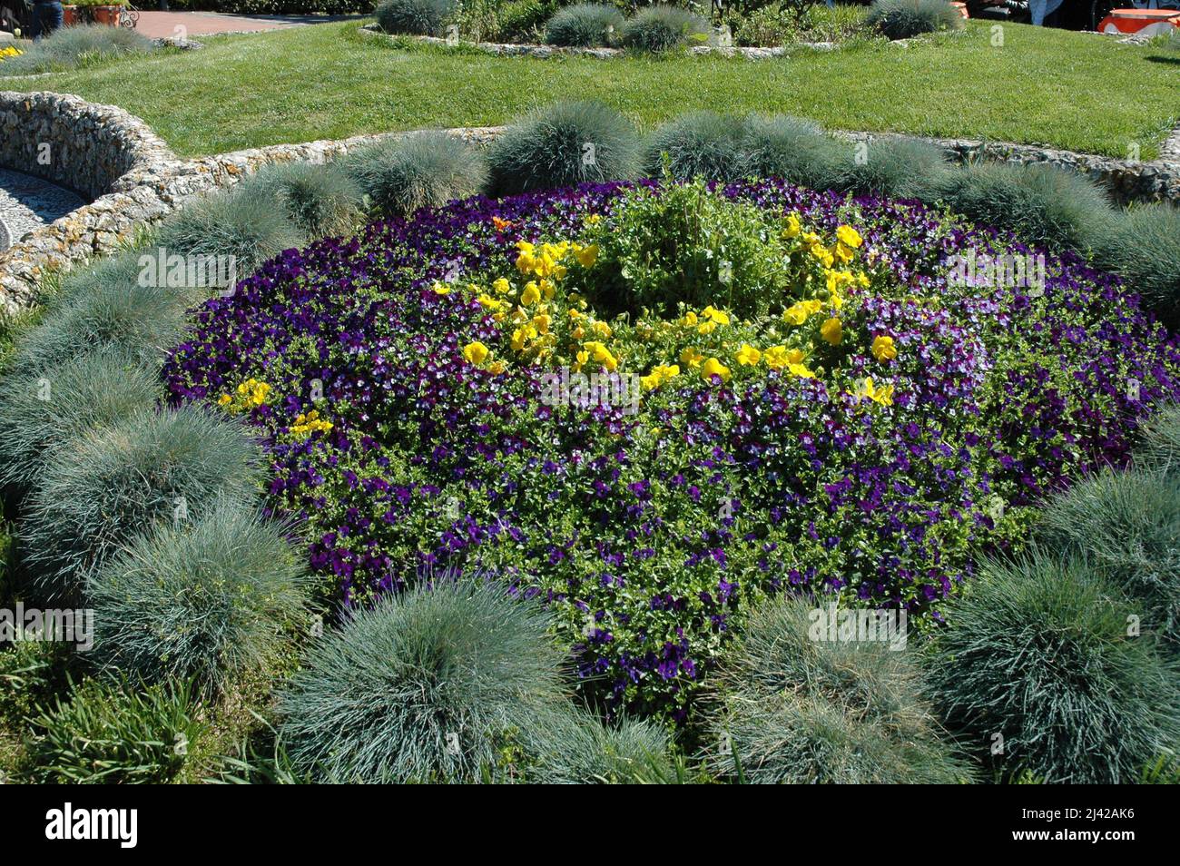 Flowers in spring in the garden of Piazzale Michelangelo. Florence ...