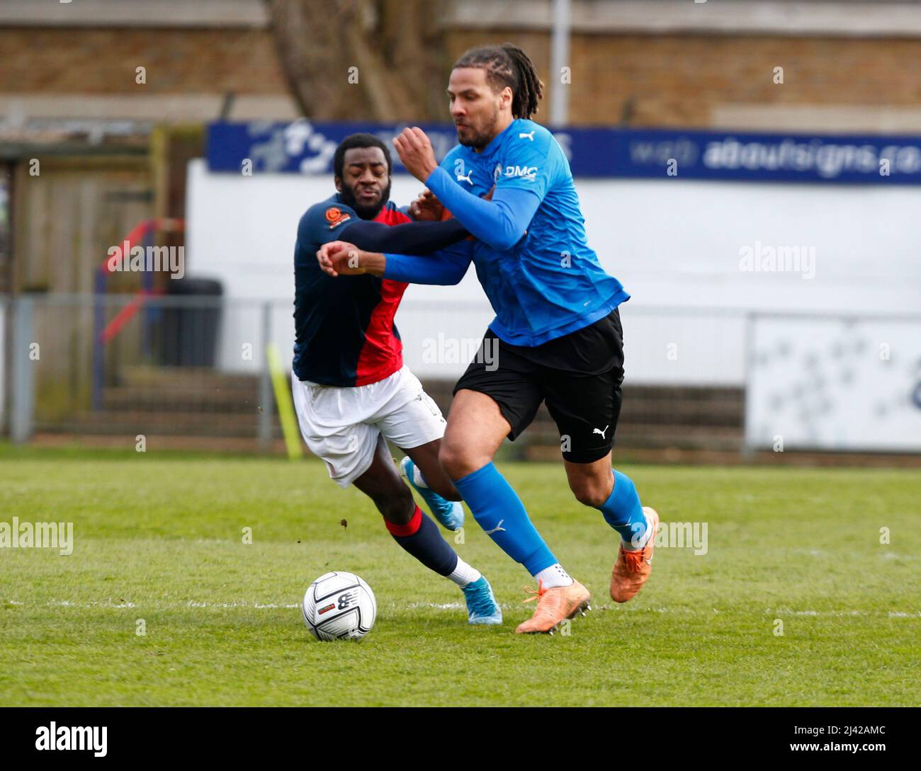 HAMPTON ENGLAND - APRIL 09 : L-R Tyrell Miller-Rodney of Hampton and ...