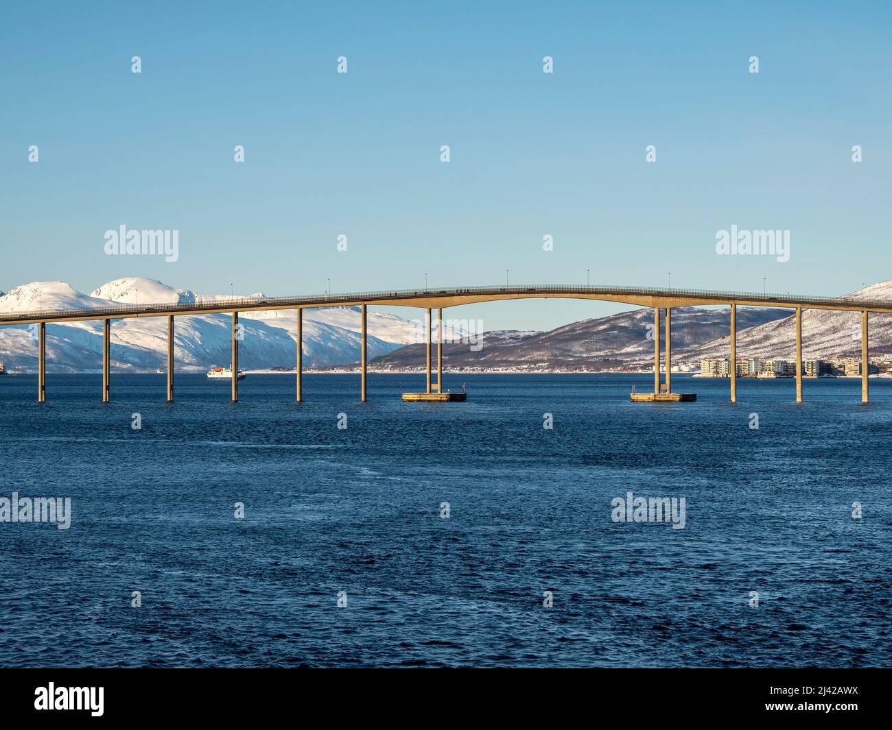 Bridge over the sea to Tromso island, Norway Stock Photo - Alamy