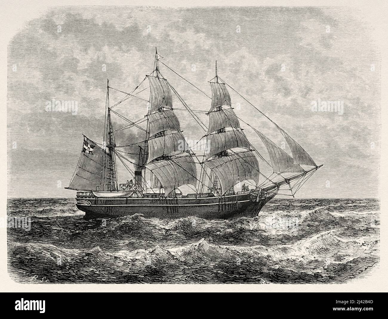The Vega ship sailing across the north sea. The Voyage of La Vega ...