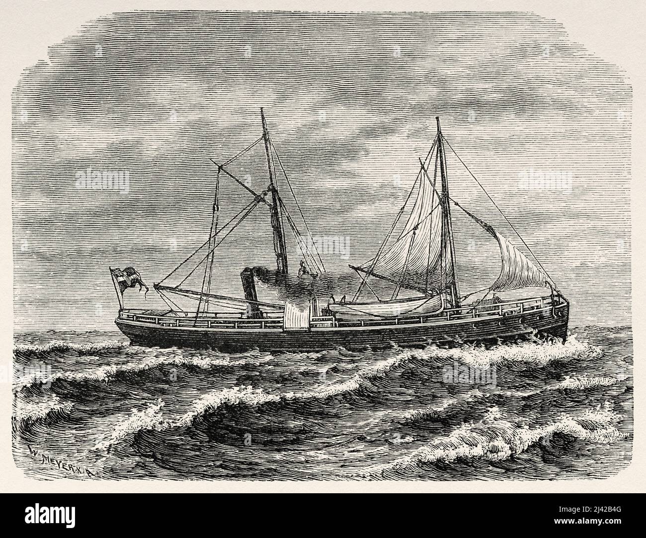 The Lena ship sailing across the north sea. The Voyage of La Vega ...