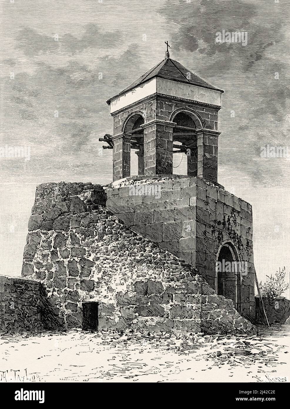 Bell tower of the church of Ilori, Republic of Abkhazia. Georgia ...