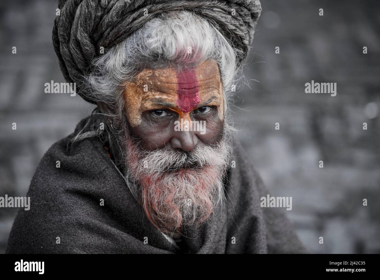 Kathmandu, Nepal- March 20,2022 : Sadhu-Indian Holymen sitting in the ...
