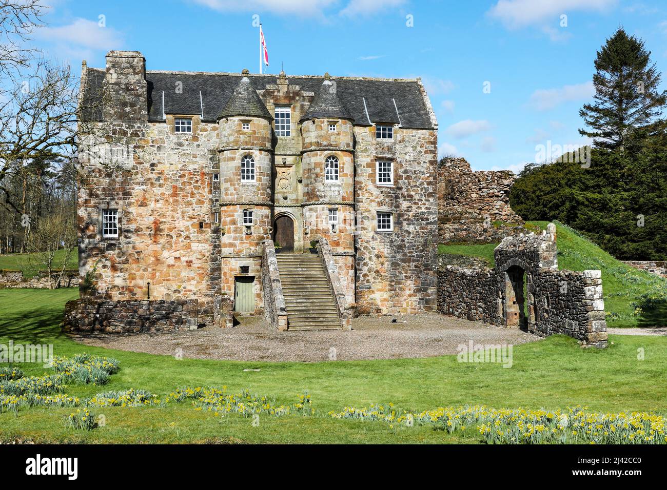 Rowallan Castle, Kilmaurs near Kilmarnock, Ayrshire, Scotland. This ...